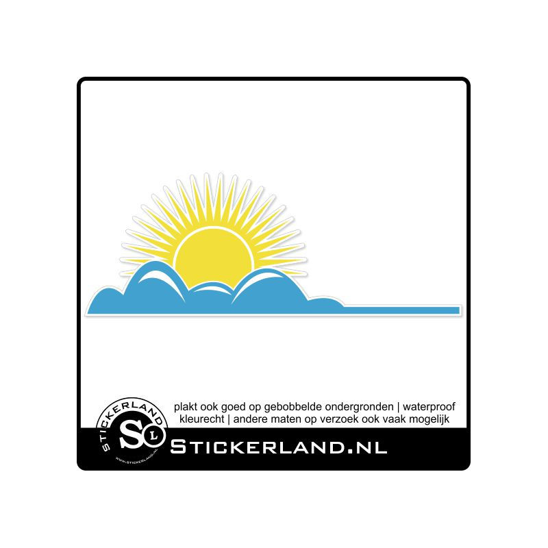 Zon met Wolk Fullcolor sticker (125x45cm)