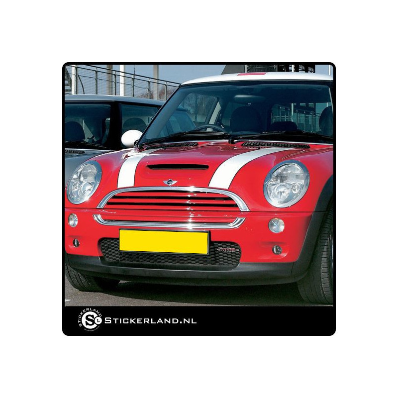 Mini Bonnet stripes set Wit