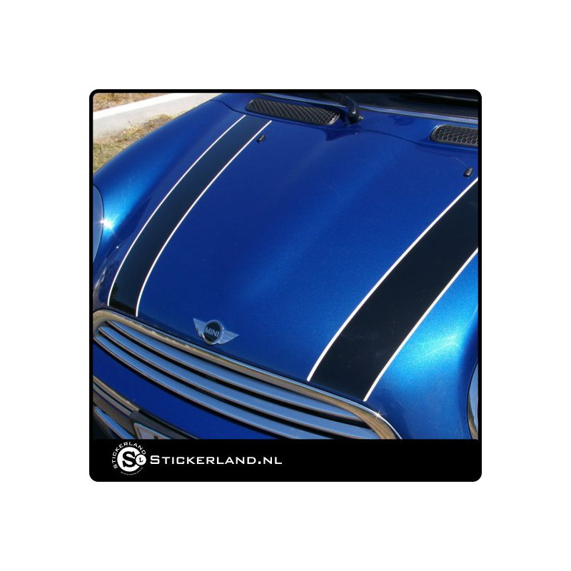 Mini Bonnet stripes set Zwart