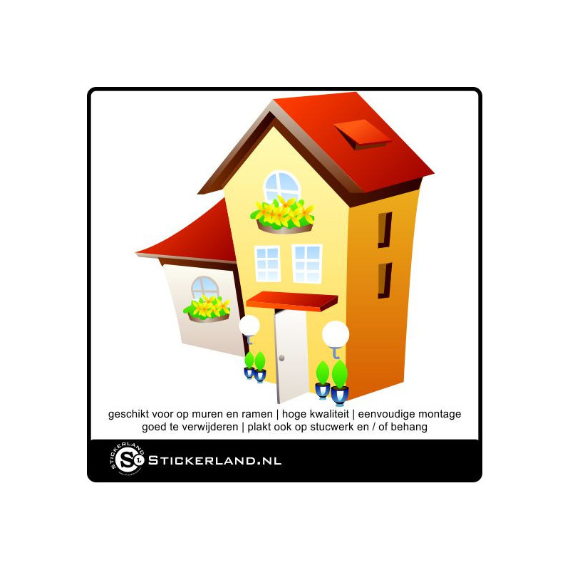 Huis decoratie sticker 01 (62x64cm)