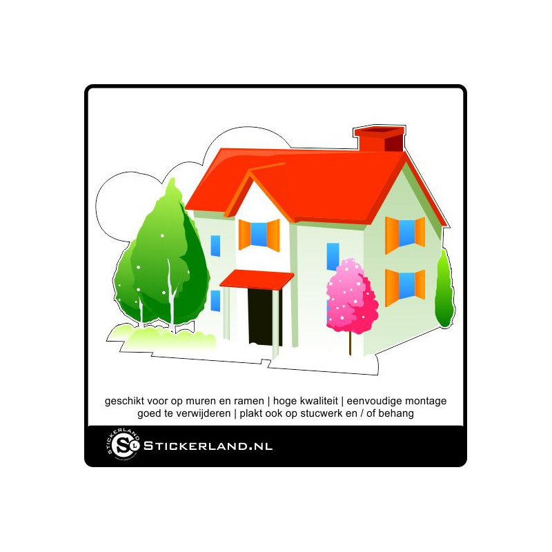 Huis decoratie sticker 02 (80x56cm)