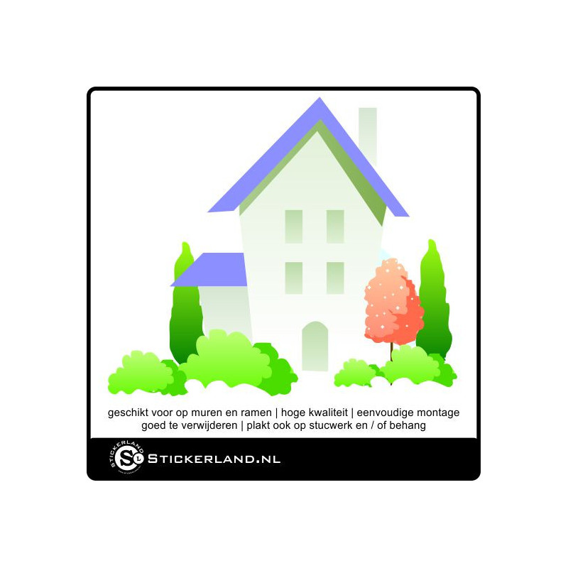 Huis decoratie sticker 03 (70x62cm)