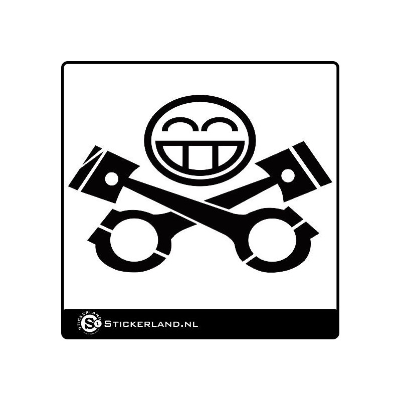 Smile piston sticker