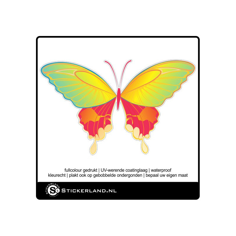 Vlinder fullcolor sticker 02