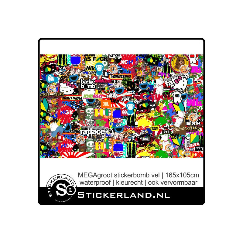 Stickerbomb stickervel XXL (165x105cm)
