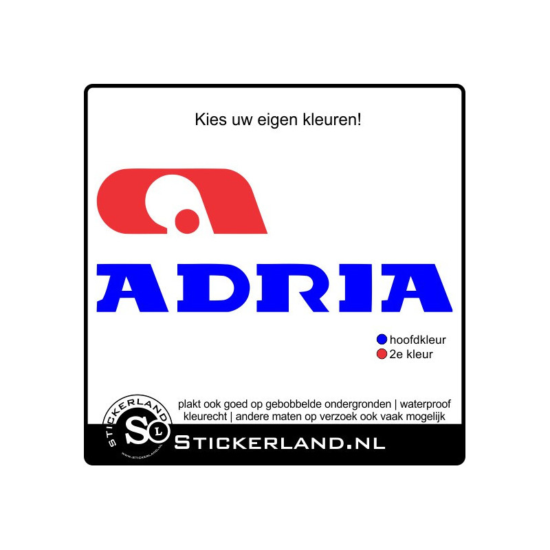 Adria kleuren caravan en camper sticker