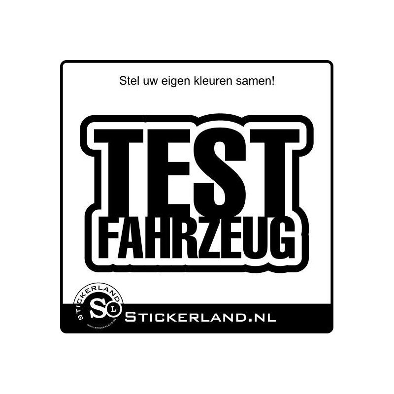 Test Fahrzeug sticker