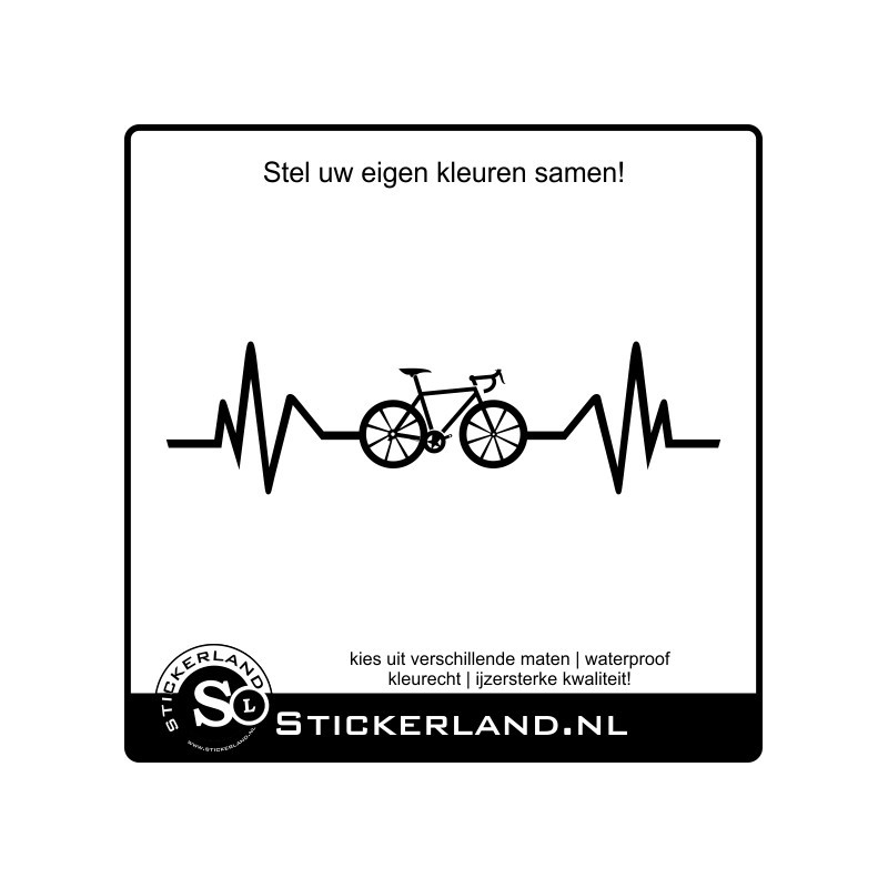 Hartslag sticker met fiets