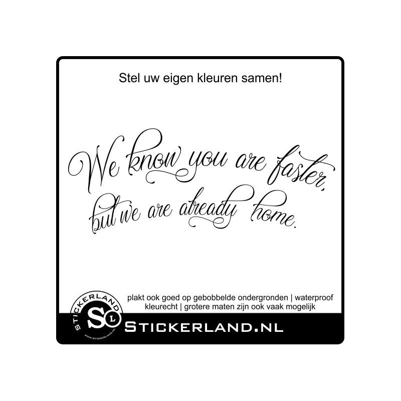Already Home camper spreuk sticker (50x20cm)