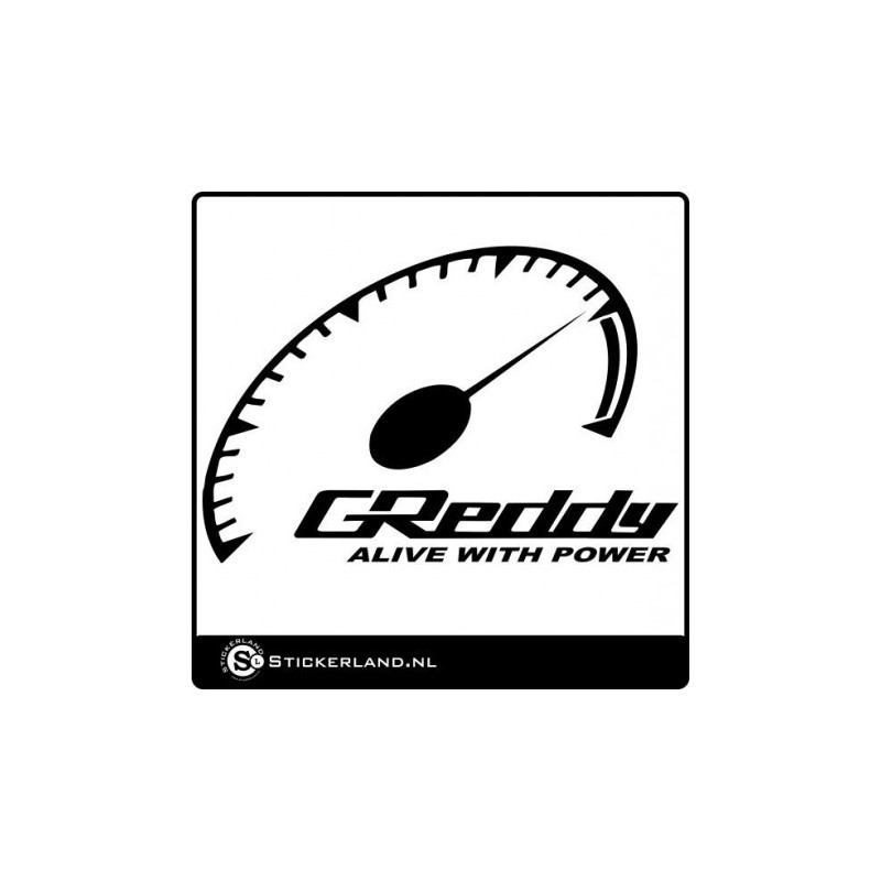 Greddy sticker met toerenteller (45x30cm)