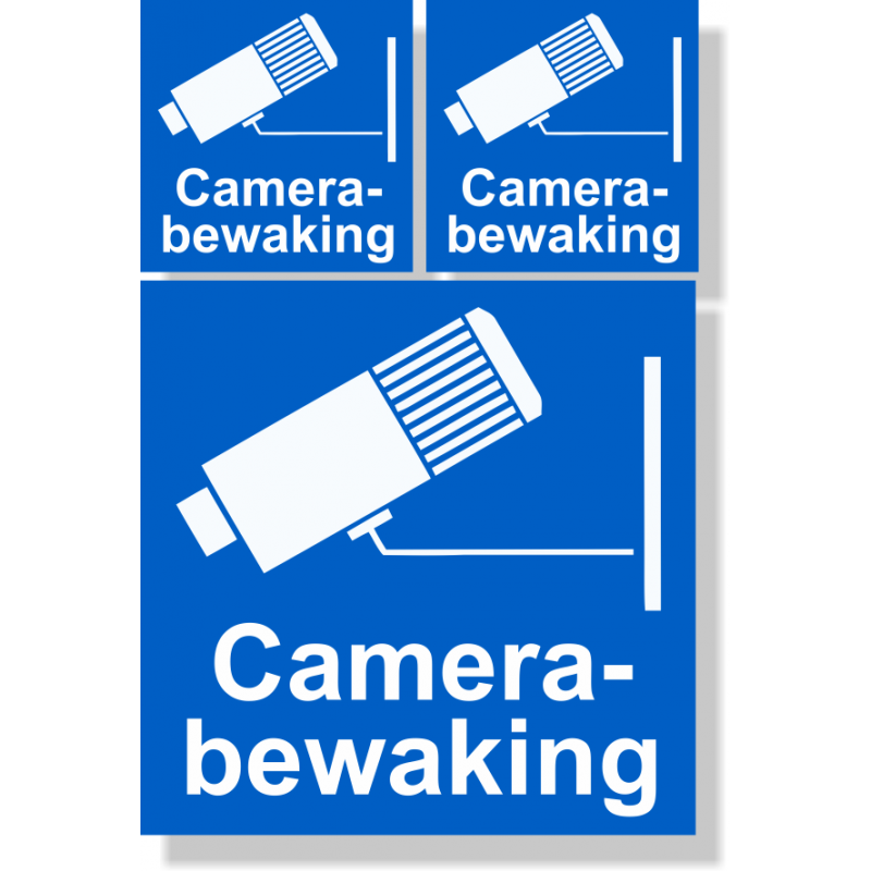 Stickerset camerabewaking blauw