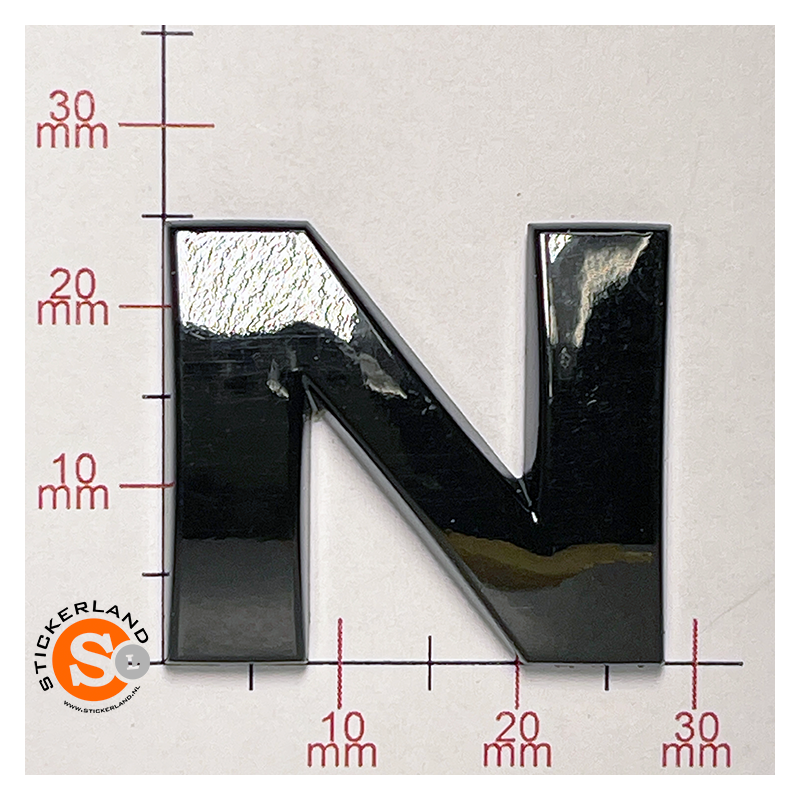 3D Zwarte Letter N