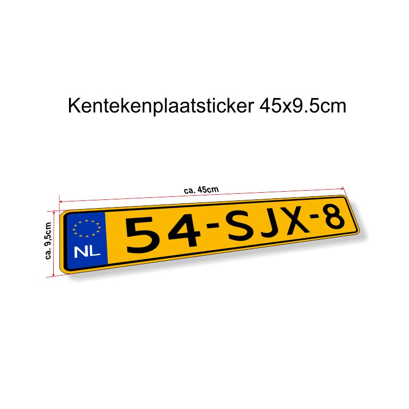 Nummerbord sticker modern (45x9.5cm)