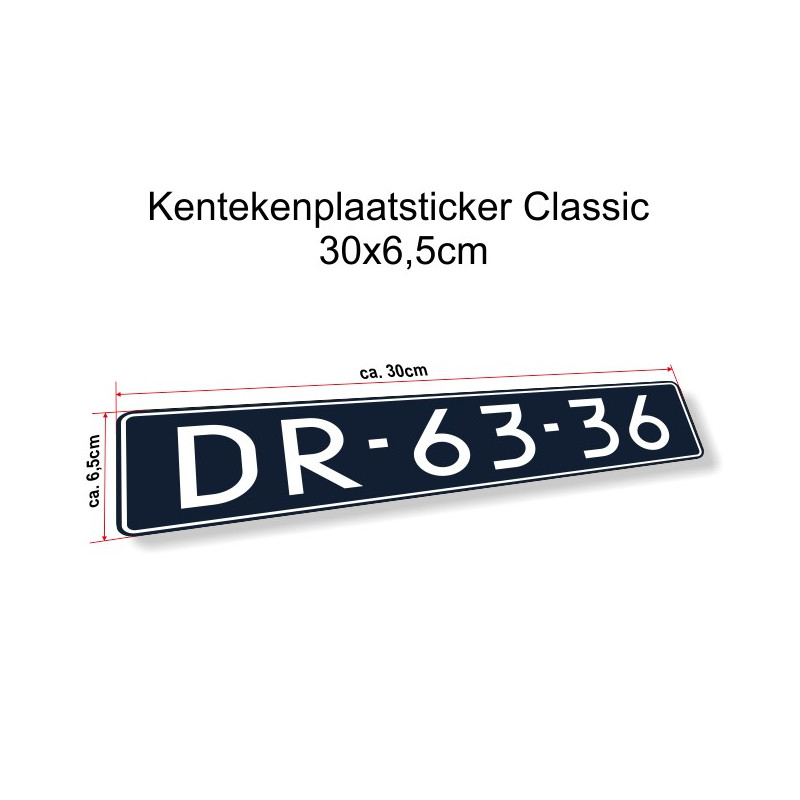 Kentekenplaat Stickers bij Stickerland [in diverse maten]
