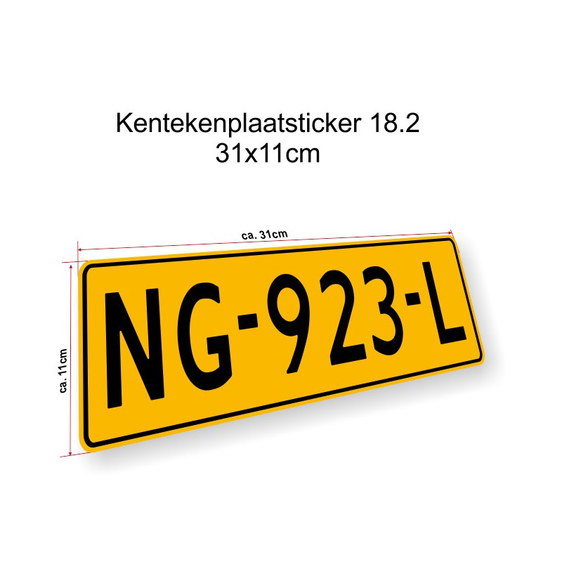 Nummerbord sticker 18.2 USA (31x11cm)