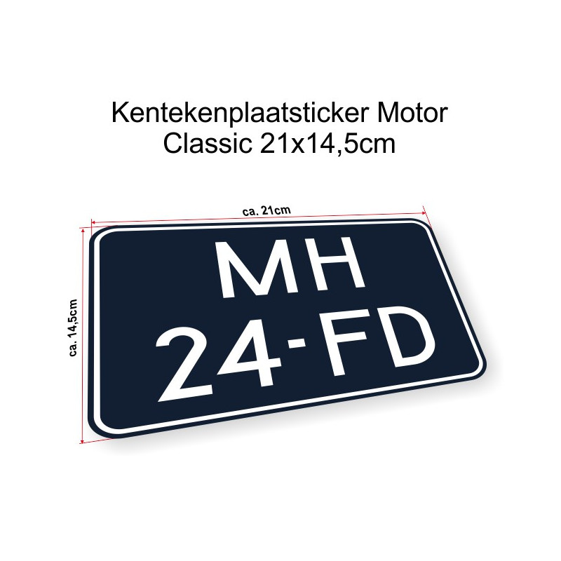 Nummerbord sticker Classic motor NL (21x14.5cm)