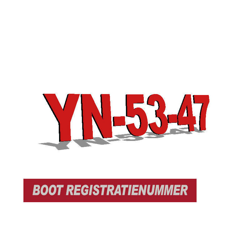 Eigen ontwerp boot registratienummer sticker