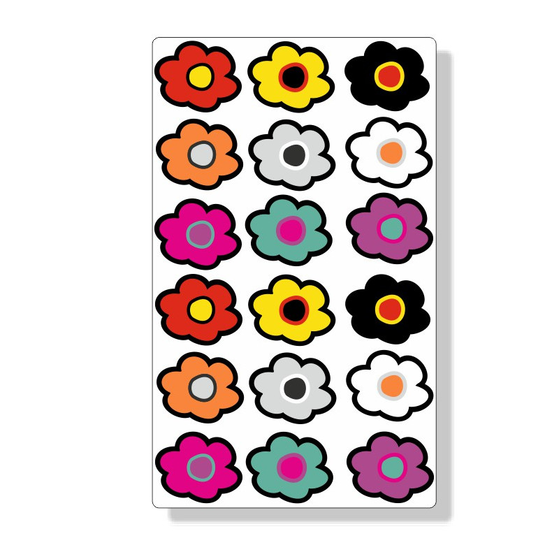 Bloemen stickerset mini 02
