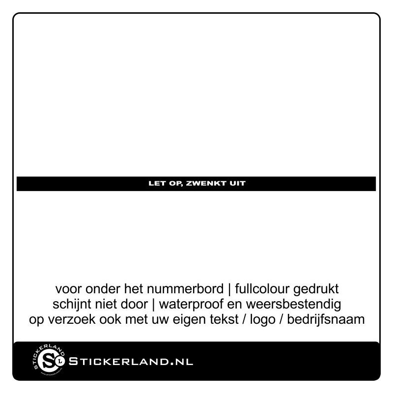 Kentekenplaathouder sticker ontwerpen - Uniek & Persoonlijk | Stickerland